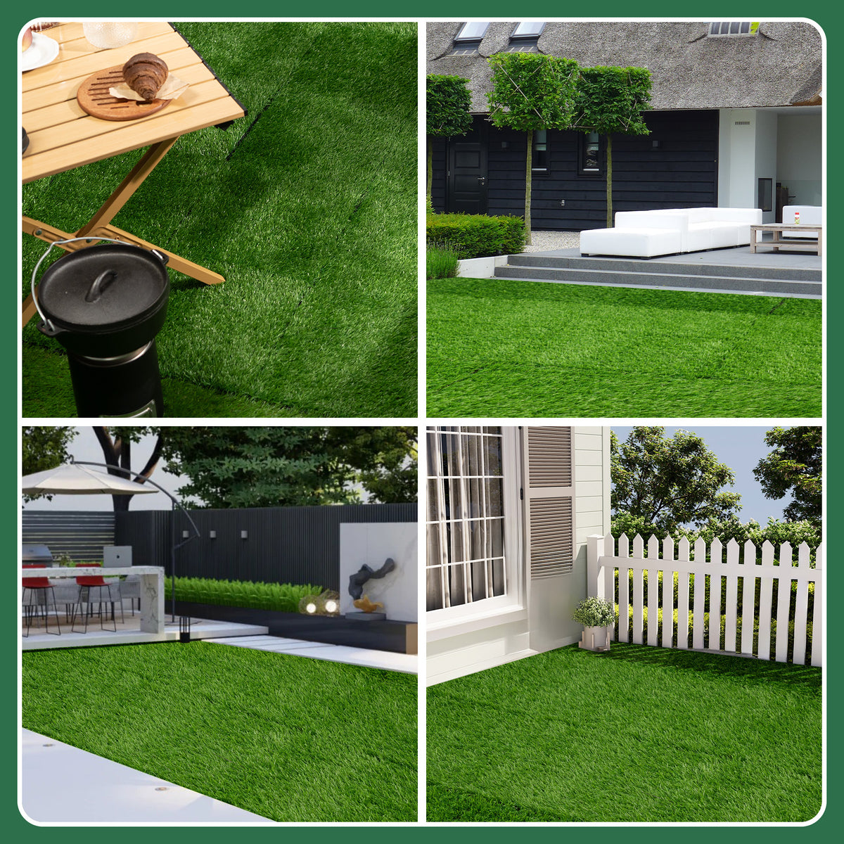 Hawsaiy 27pcs 12"x 12" Artificial Grass Interlocking Turf Tile Indoor ...